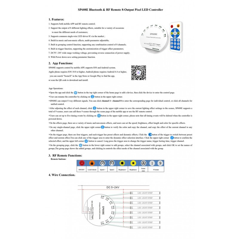 SP608E 8 Way SPI Controller
