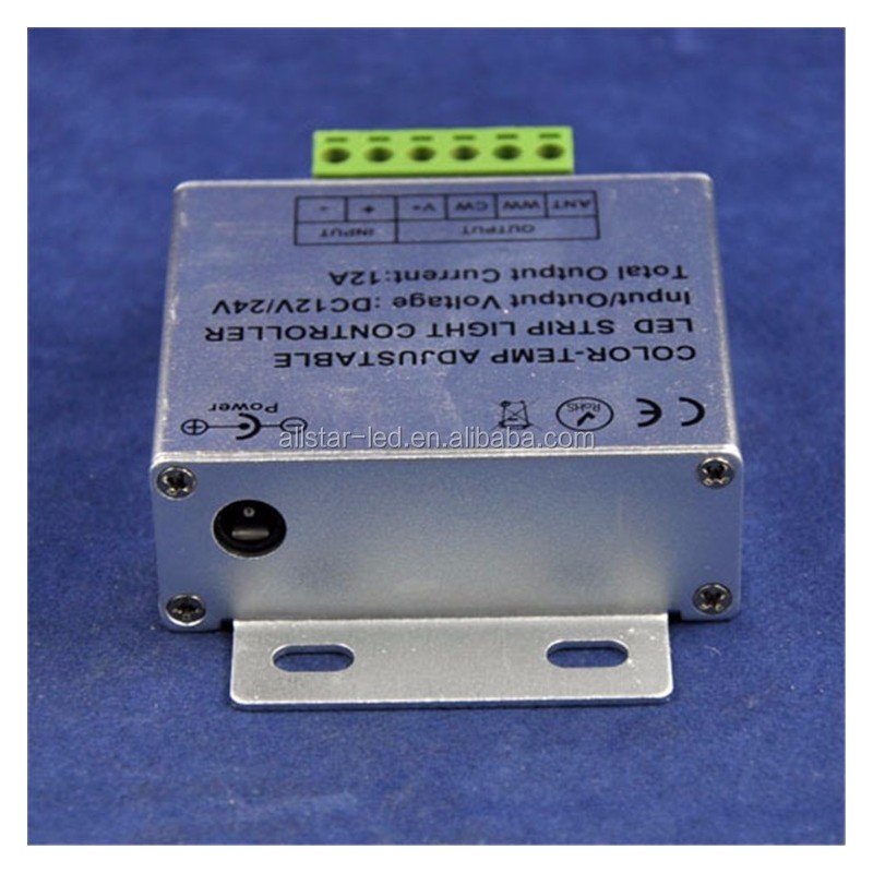 LED Dimmer Controller 10A Adjustable with Touch RF Wireless Remote Control for Single Color ...